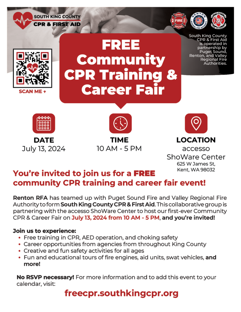 Free Community CPR Event – Renton Regional Fire Authority